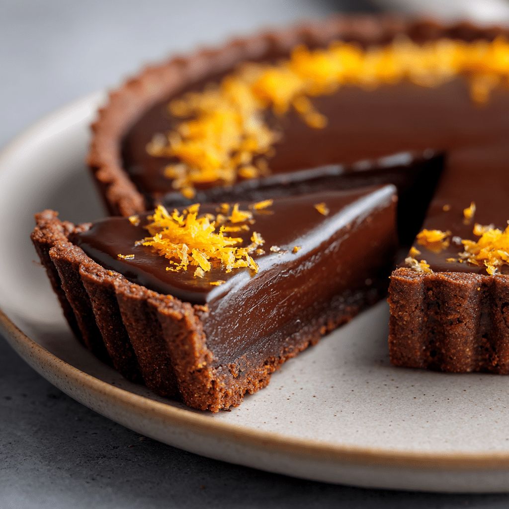 Spelt Orange and Dark Chocolate Tart