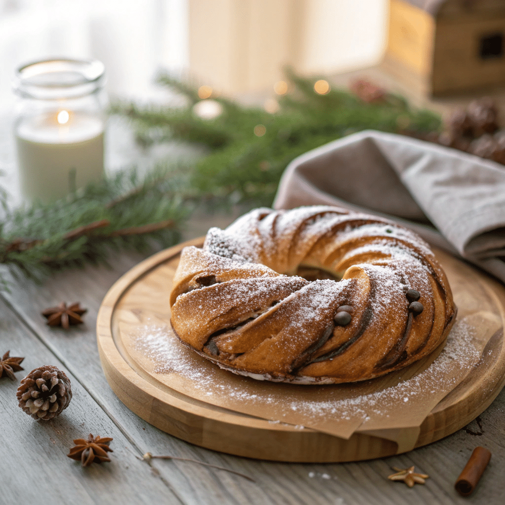 Spelt Chocolate Yule Wreath