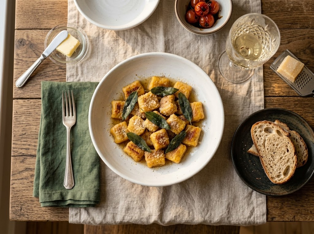 Spelt Pumpkin Gnocchi with Sage Butter