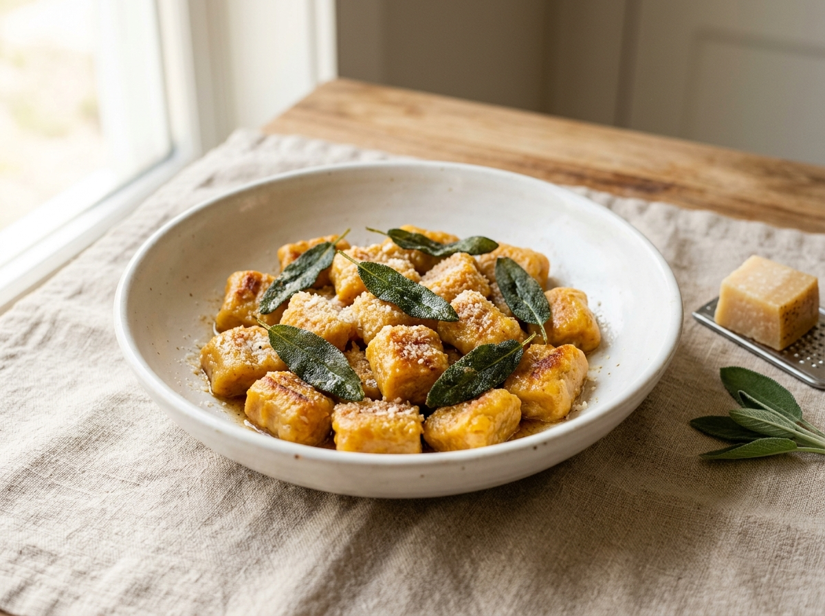 Spelt Pumpkin Gnocchi with Sage Butter